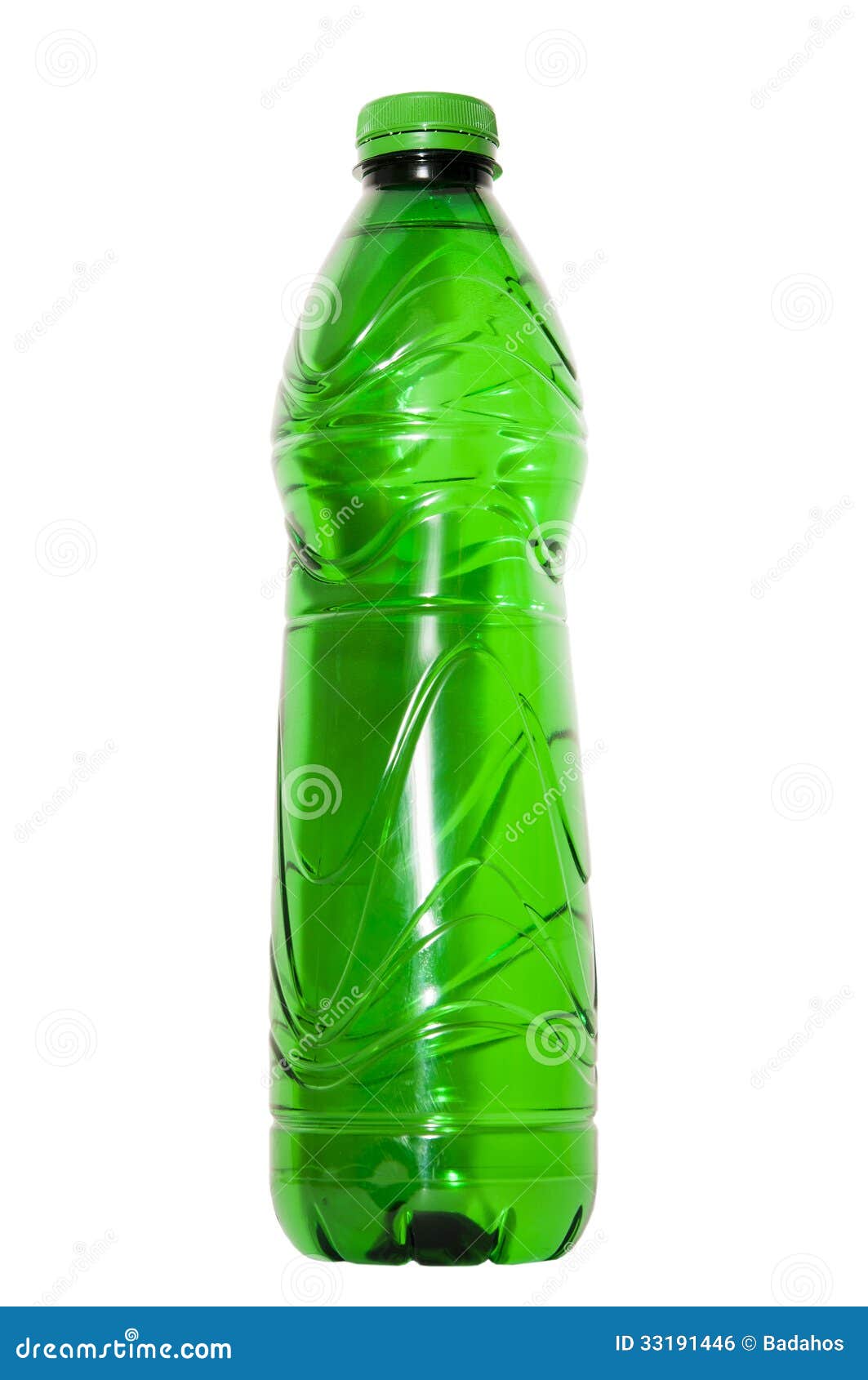 Botella verde plástica foto de archivo. Imagen de aislado - 33191446