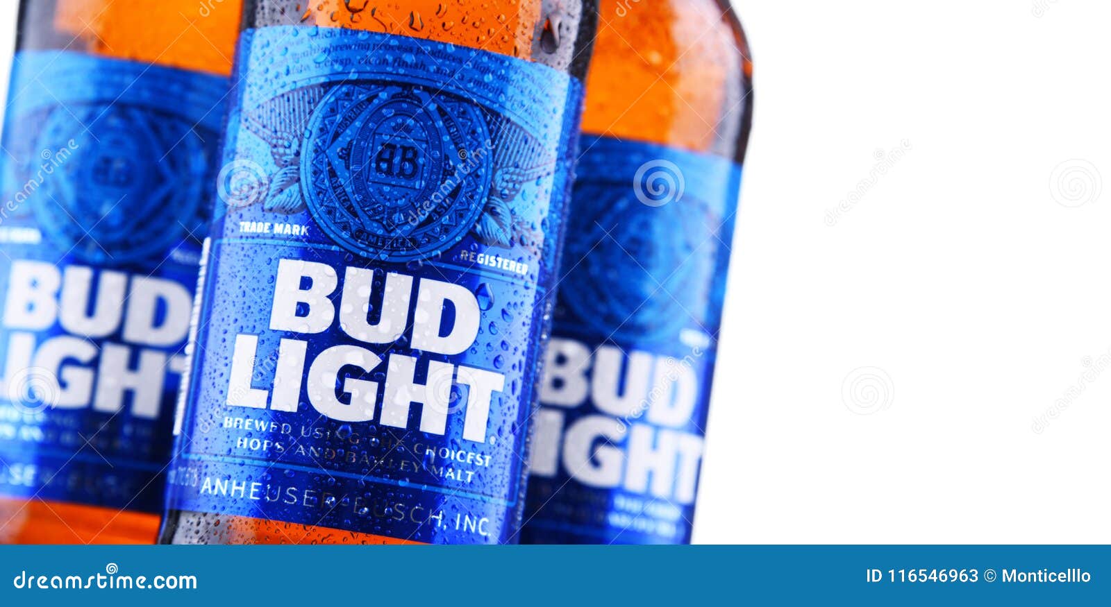 Botellas De Cerveza De Bud Light Foto de archivo editorial - Imagen de ...