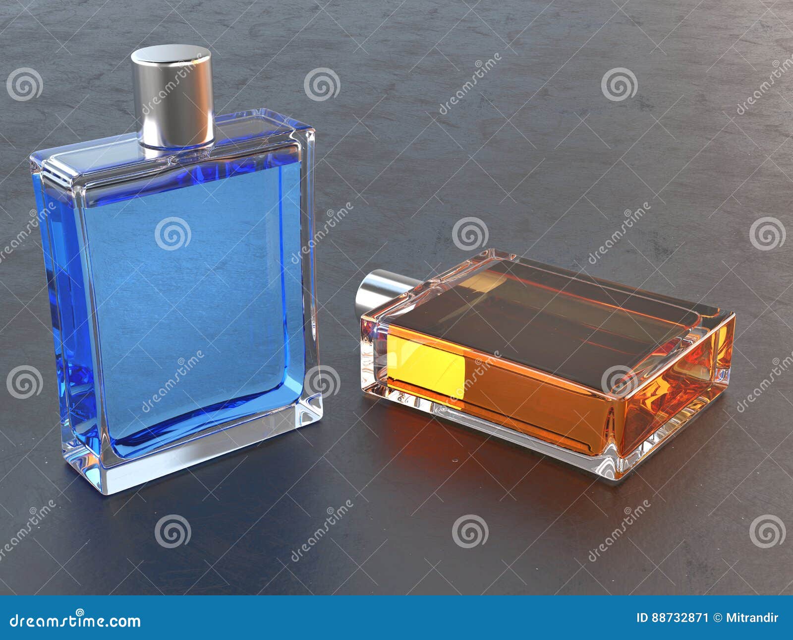 Botellas De Perfume - Azul Y Naranja Imagen de archivo - Imagen de ...