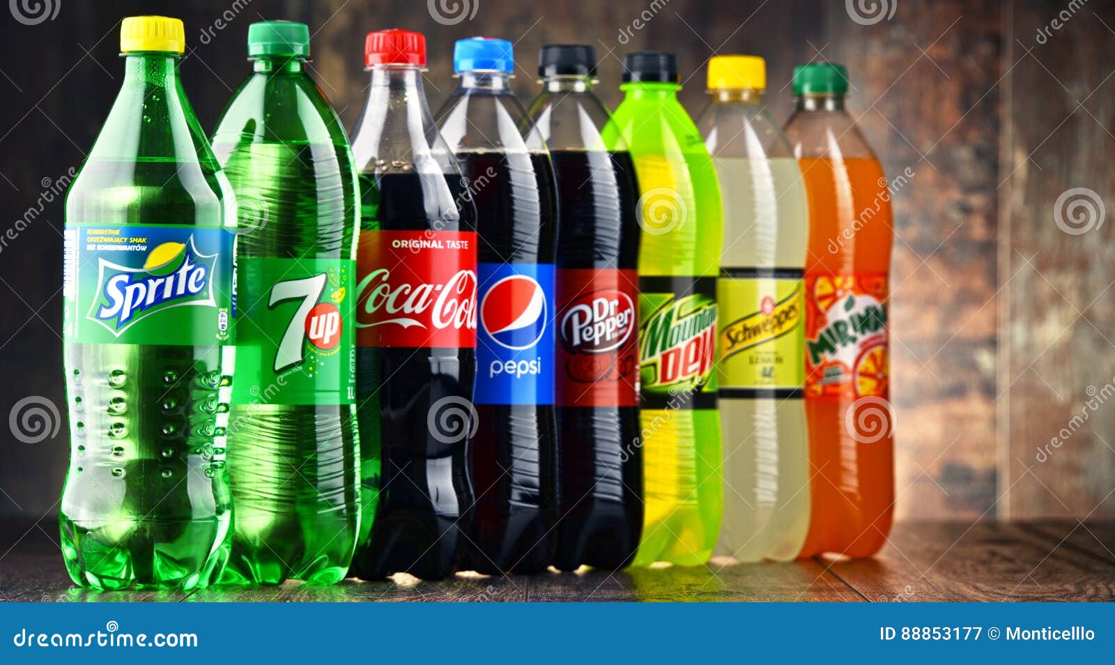 Botellas De Refrescos Globales Clasificados Fotografía editorial ...