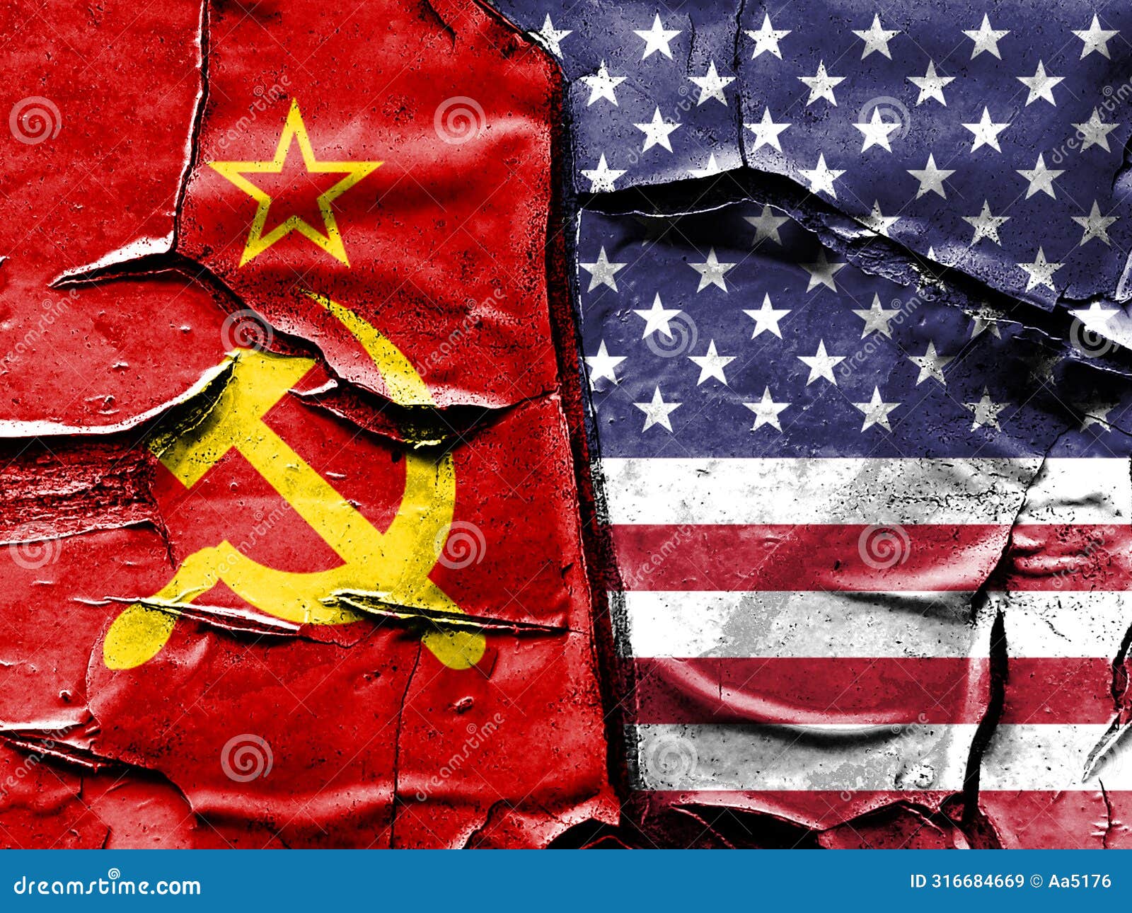 Both the American and Soviet Flags Were Made from Paint Crackle ...