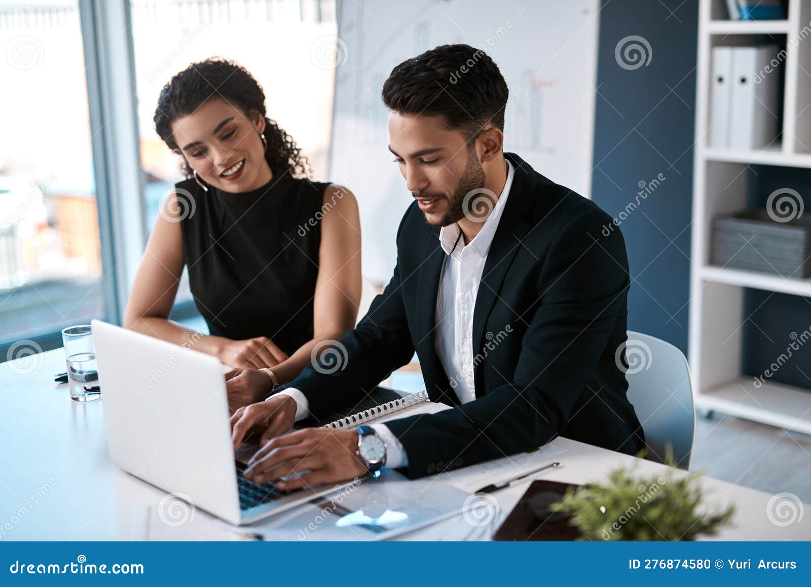 We Both Can Work, but Together we Will Win. Two Young Business ...