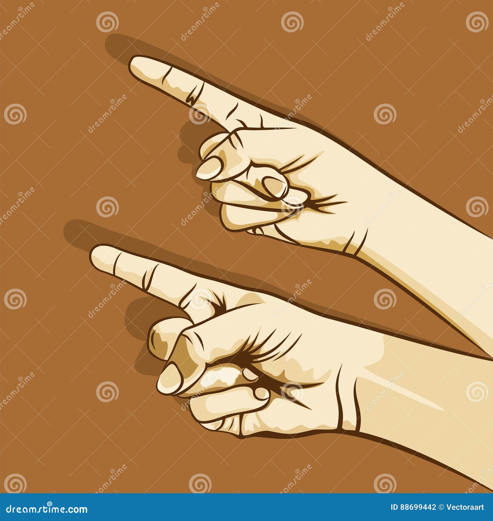 Both hand finger pointing stock vector. Illustration of indicate - 88699442