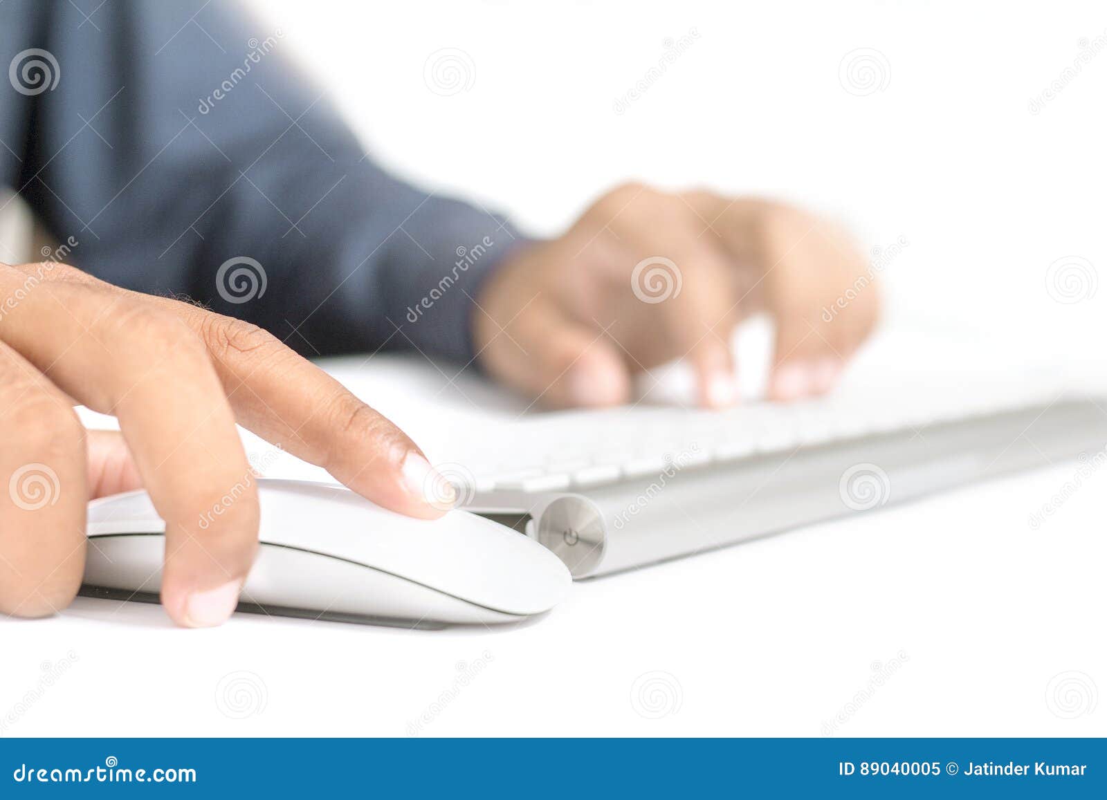 Both Hands on Keyboard and Mouse. Stock Image - Image of gold ...