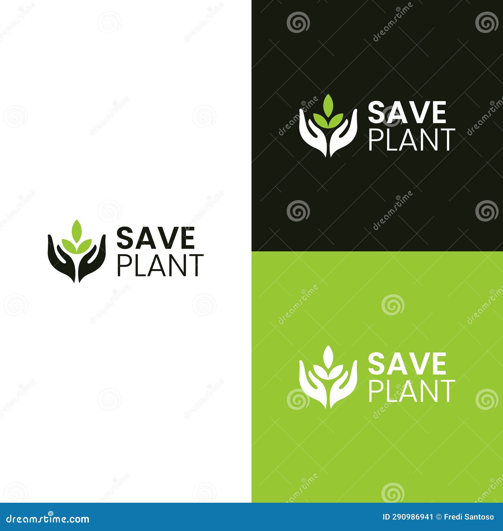 Both Hands Symbolize a Gesture of Saving Plants Stock Vector ...
