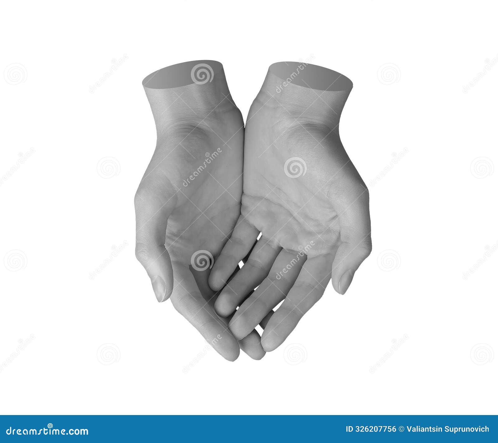 Both Hands Together Holding Something Invisible, Caring Gesture, Sign ...