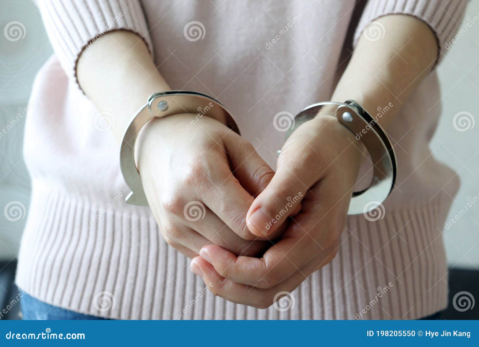 The Both Hands of a Woman in Handcuffs. Stock Photo - Image of girl ...