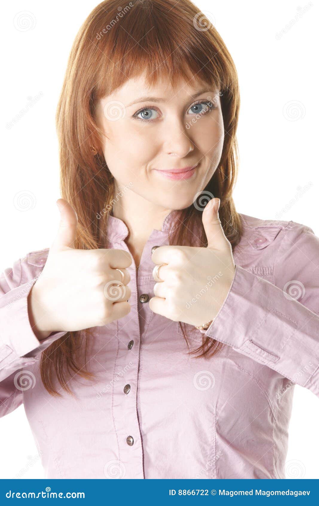 Both thumbs up vertical stock photo. Image of shirt, female - 8866722
