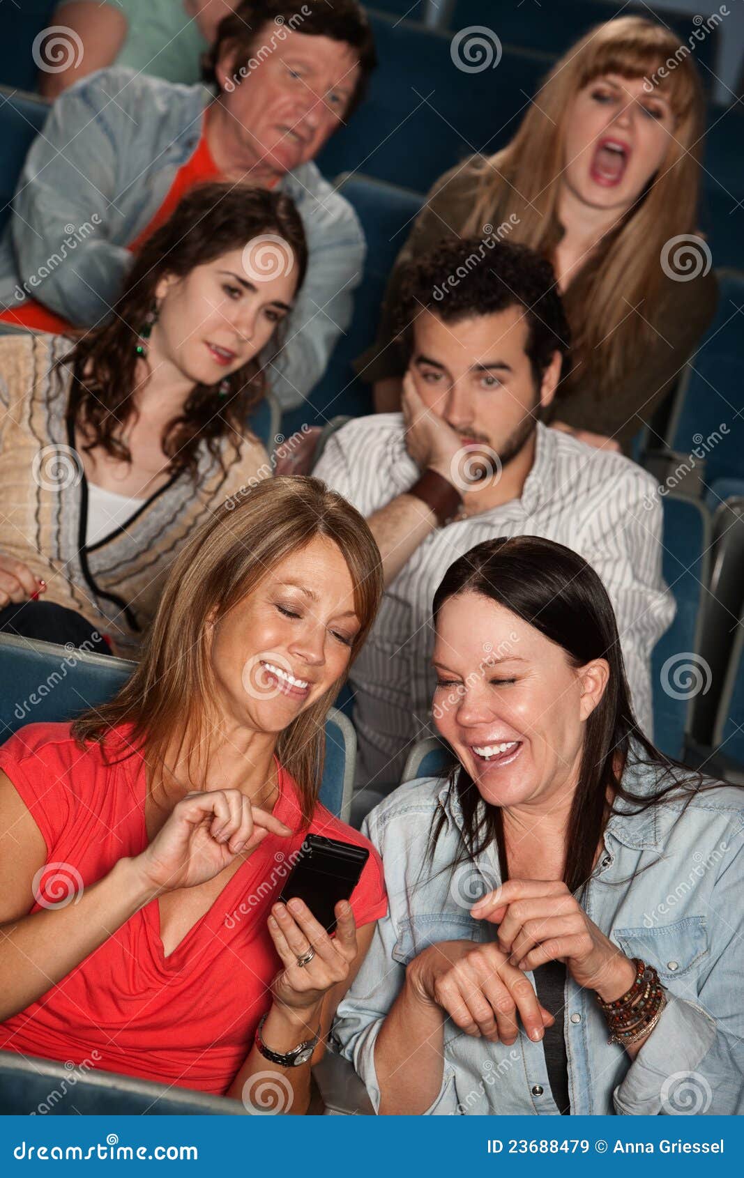 Bothered Audience in Theater Stock Image - Image of lady, annoyed: 23688479