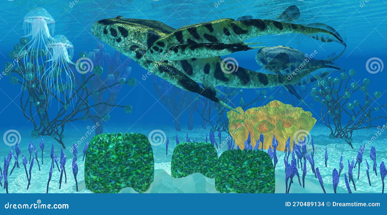 Bothriolepis Carnivorous Fish in Devonian Seas Stock Illustration ...