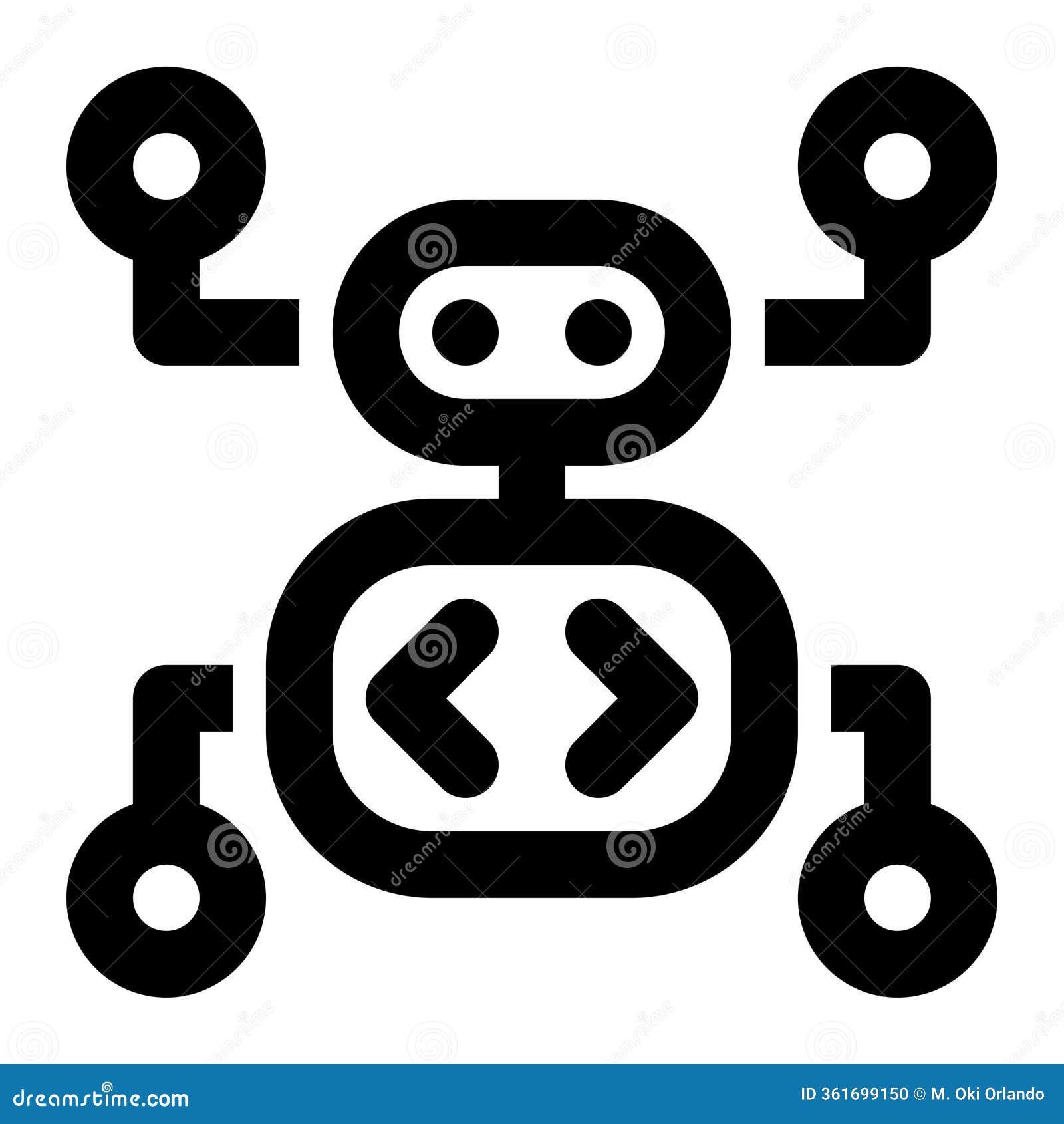 Botnet, Bot, Malware Outline Icon Stock Vector - Illustration of botnet ...