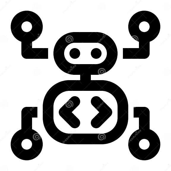 Botnet, Bot, Malware Outline Icon Stock Vector - Illustration of botnet ...