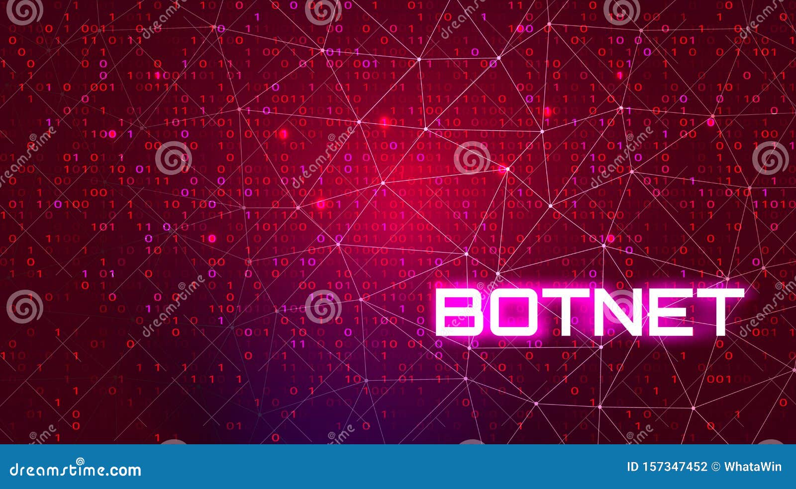 Botnet Cyber Security Alert Concept. Dark Red BG Stock Vector ...