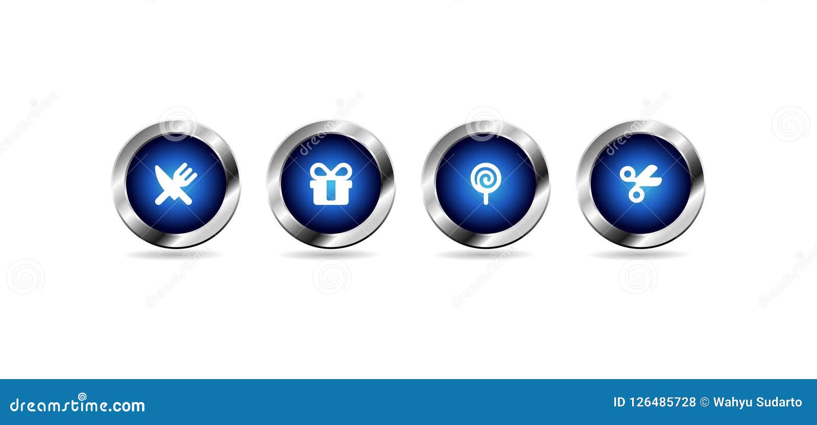 Botones Azules Brillantes Del Web Del Vector Stock de ilustración ...