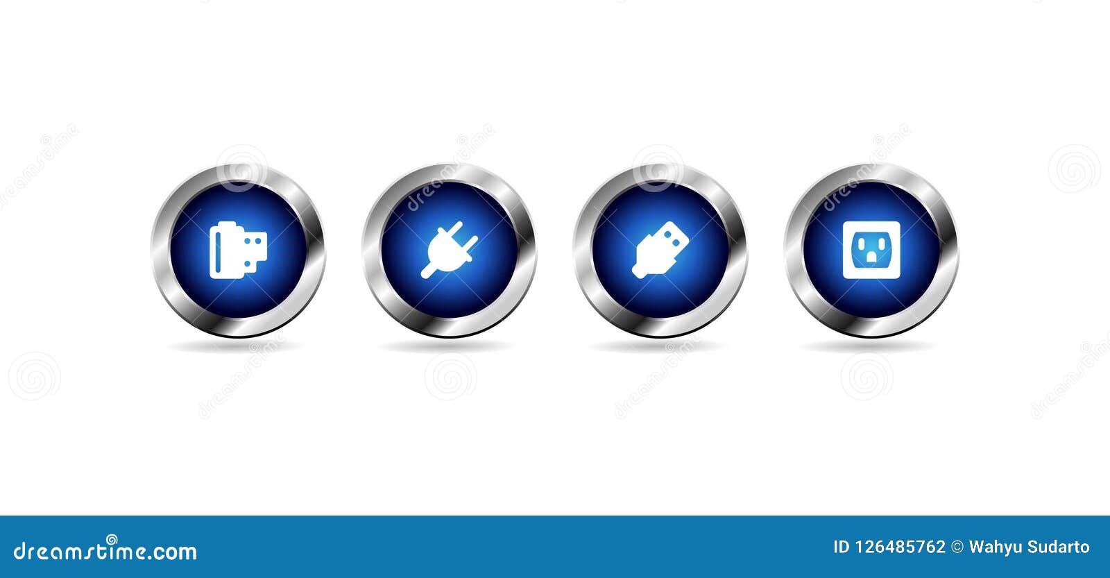 Botones Azules Brillantes Del Web Del Vector Stock de ilustración ...