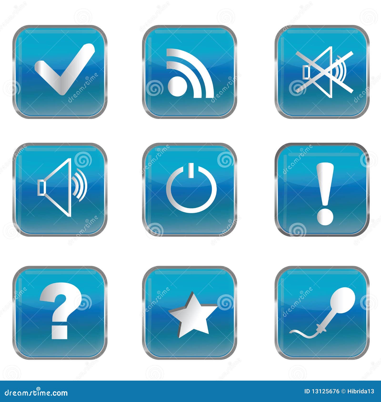 Botones Azules Con Los Iconos De La PC Stock de ilustración ...