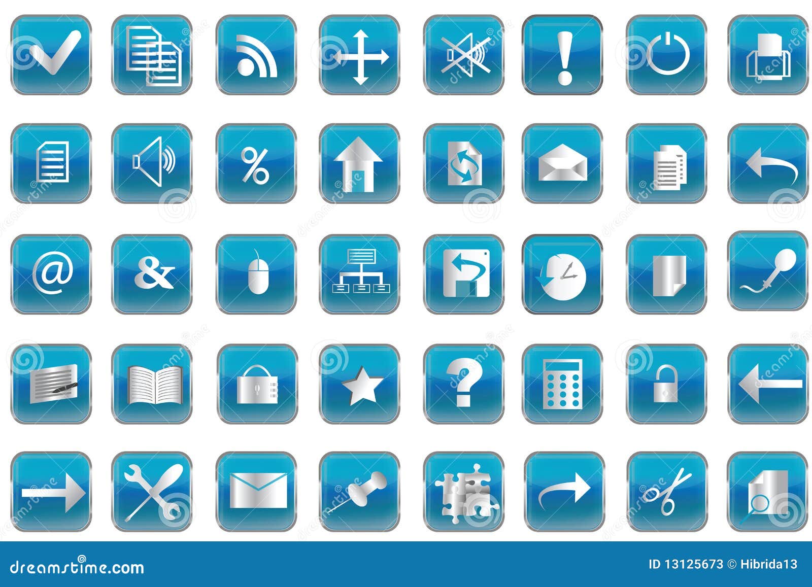 Los Iconos De Los Iconos De La Computadora Con Botones De