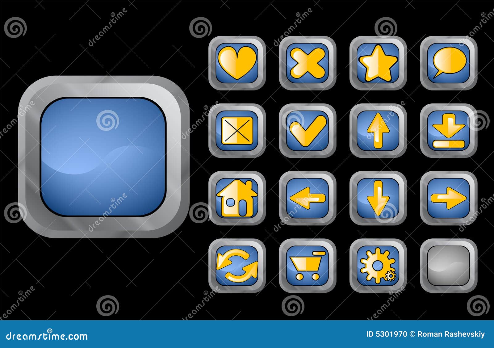 Botones azules del Web ilustración del vector. Ilustración de conjunto ...