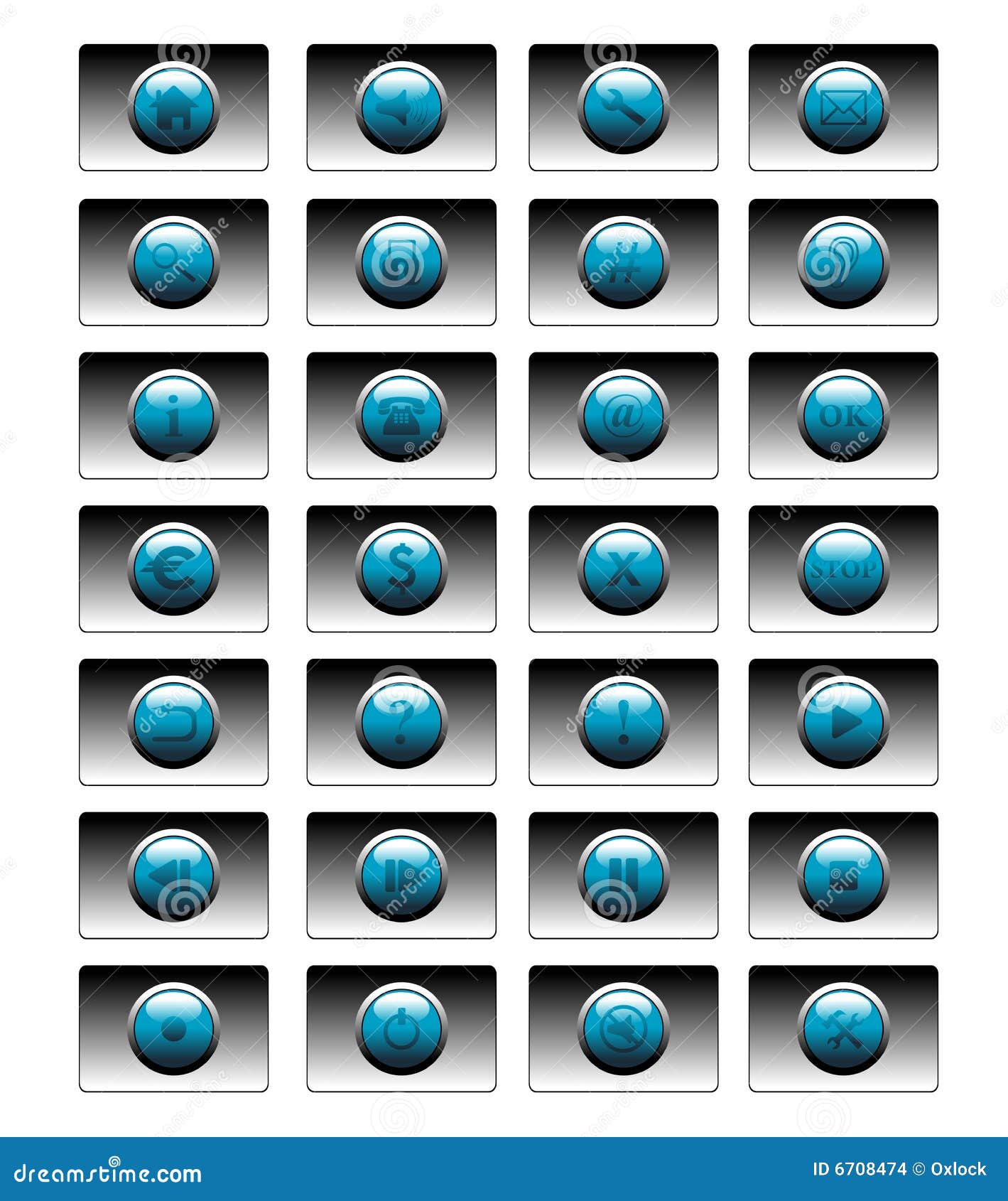 Botones Azules Para Los Web Site Ilustración del Vector - Ilustración ...