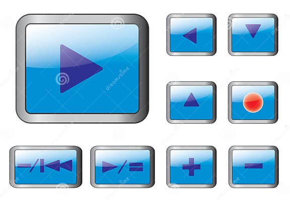 Botones Azules. Vector Eps10. Ilustración del Vector - Ilustración de ...