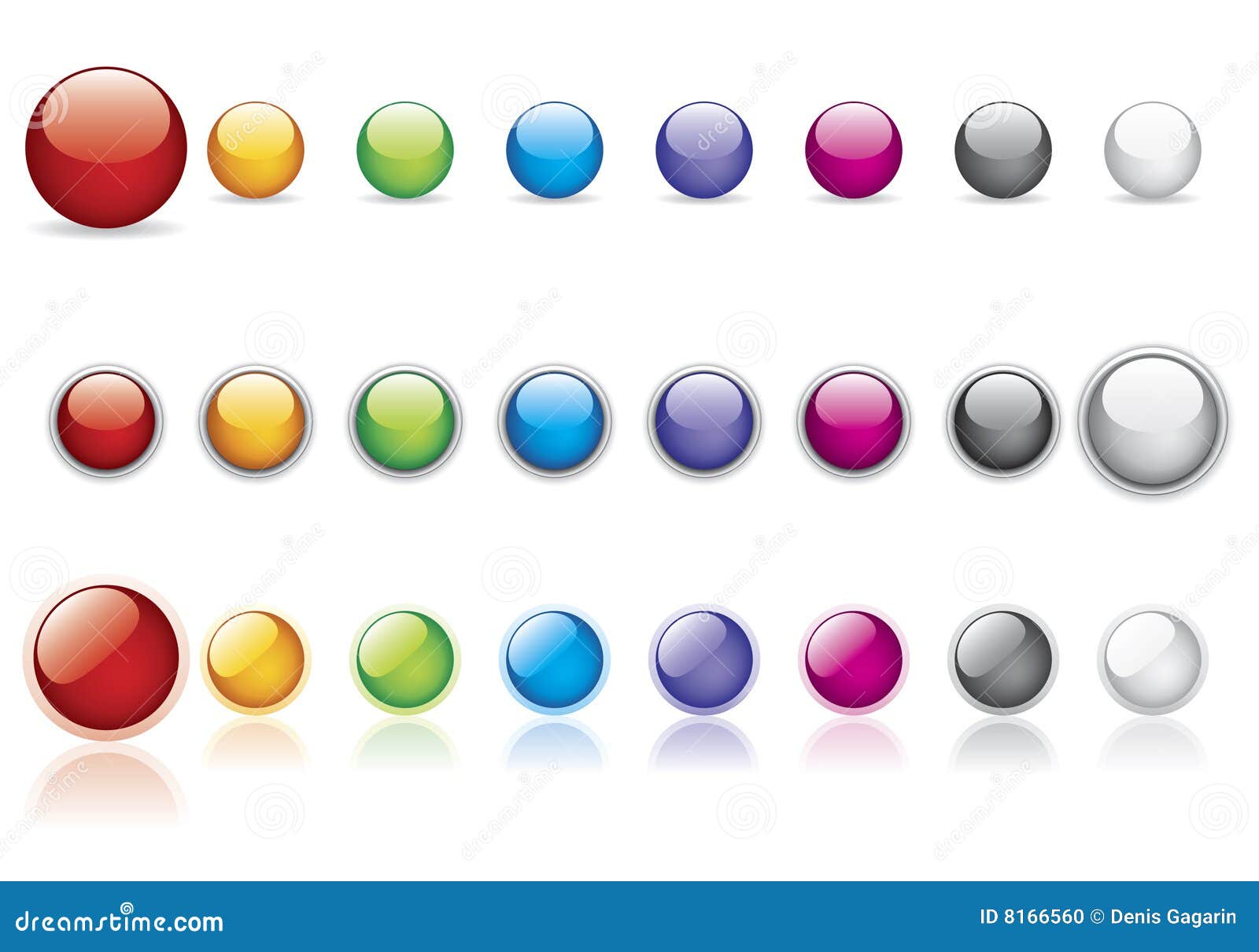 Botones Brillantes Del Vector Ilustración del Vector - Ilustración de ...