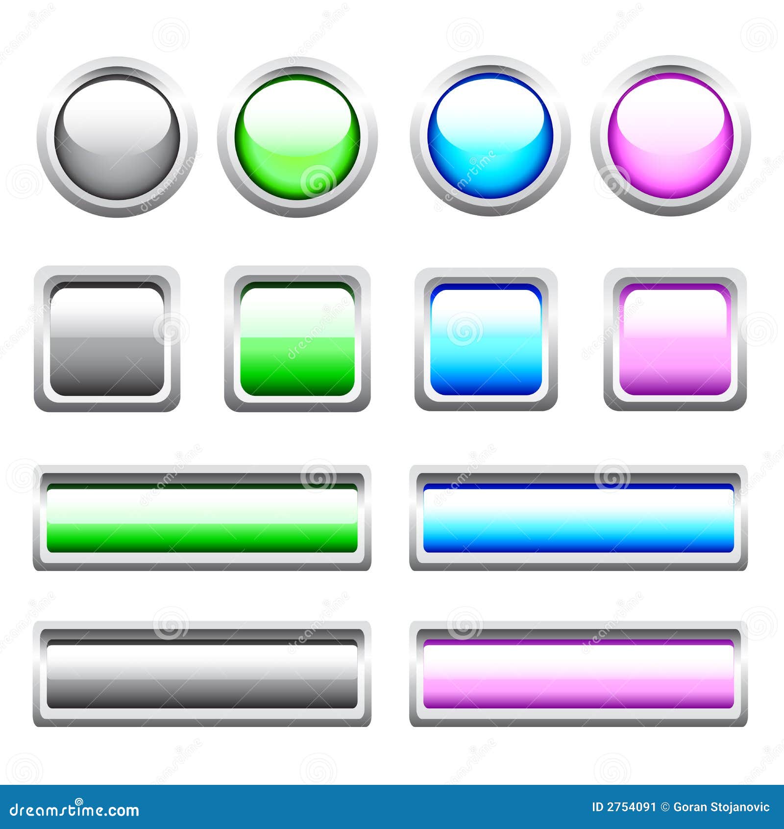 Botones Brillantes Del Web Del Vector Ilustración del Vector ...