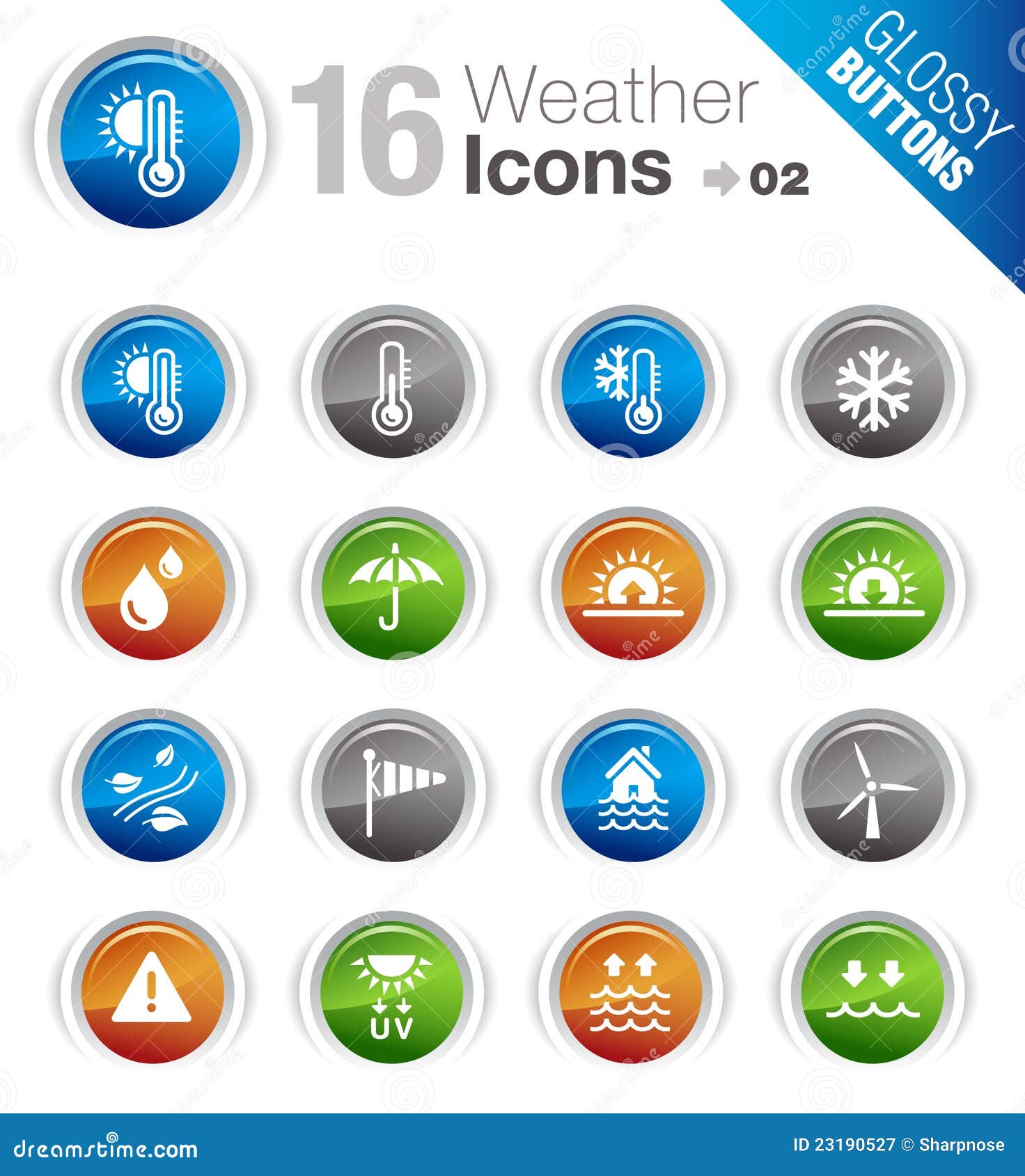 Botones Brillantes - Iconos Del Tiempo Ilustración del Vector ...