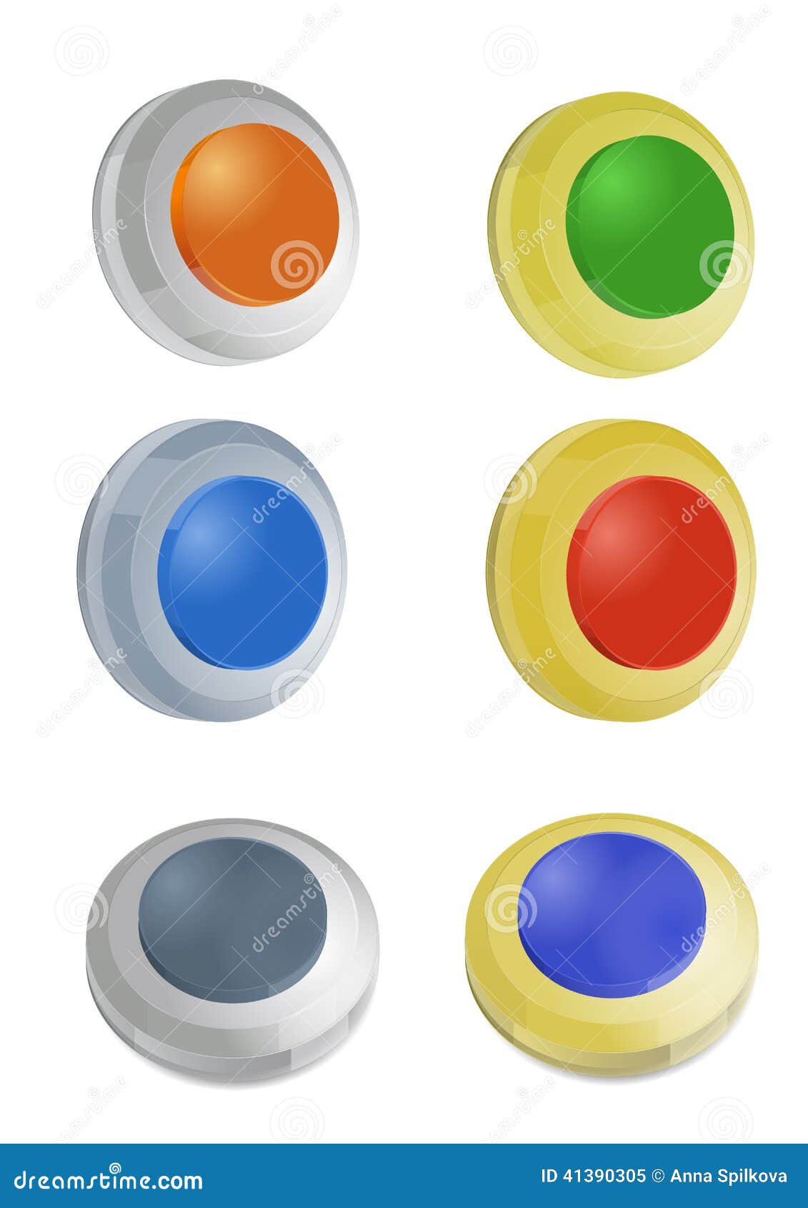 Botones Coloridos 3d Para El Webdesign Ilustración del Vector ...