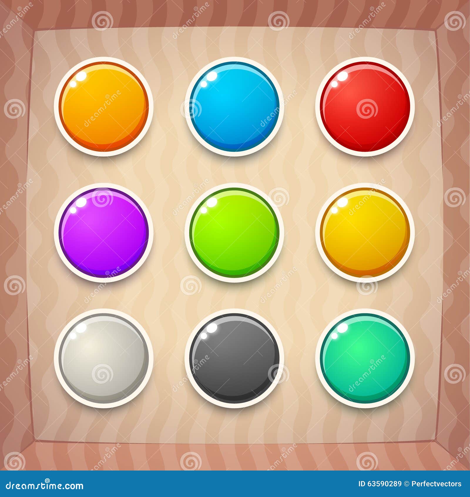 Botones Coloridos Del Juego Ilustración del Vector - Ilustración de ...