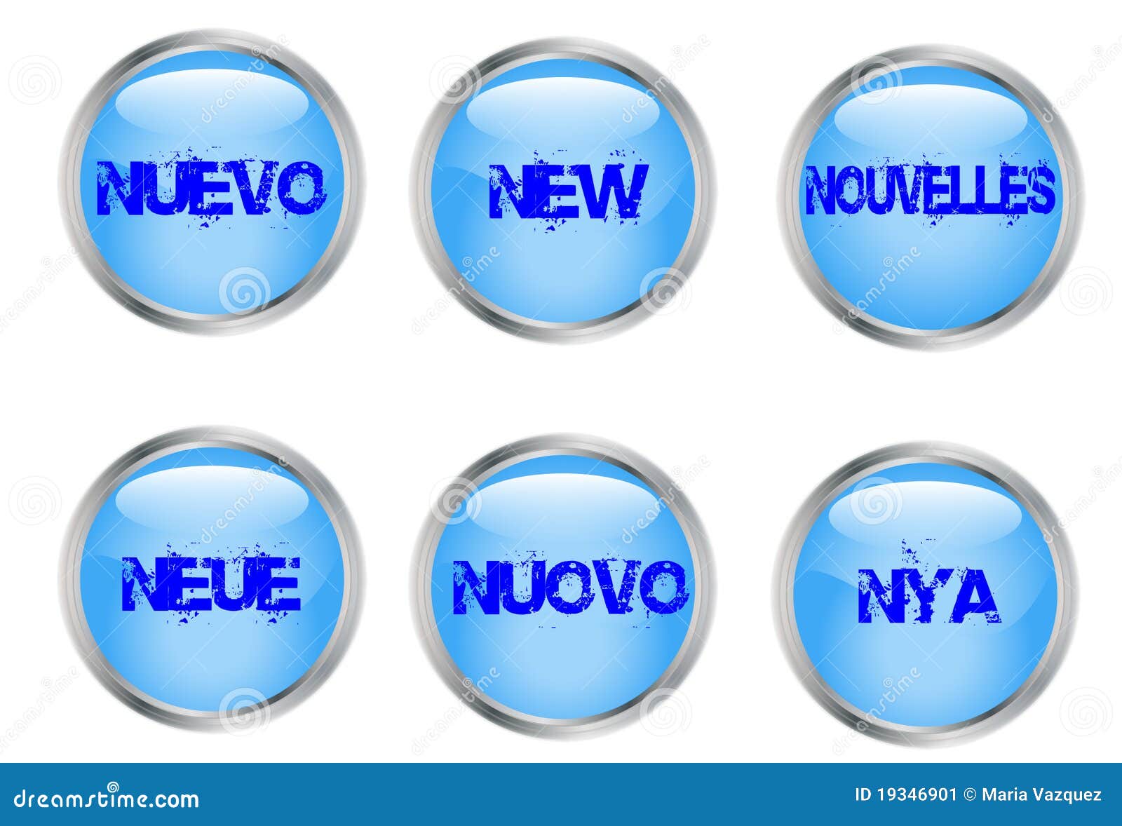Botones Con La Palabra Nueva Ilustración del Vector - Ilustración de ...