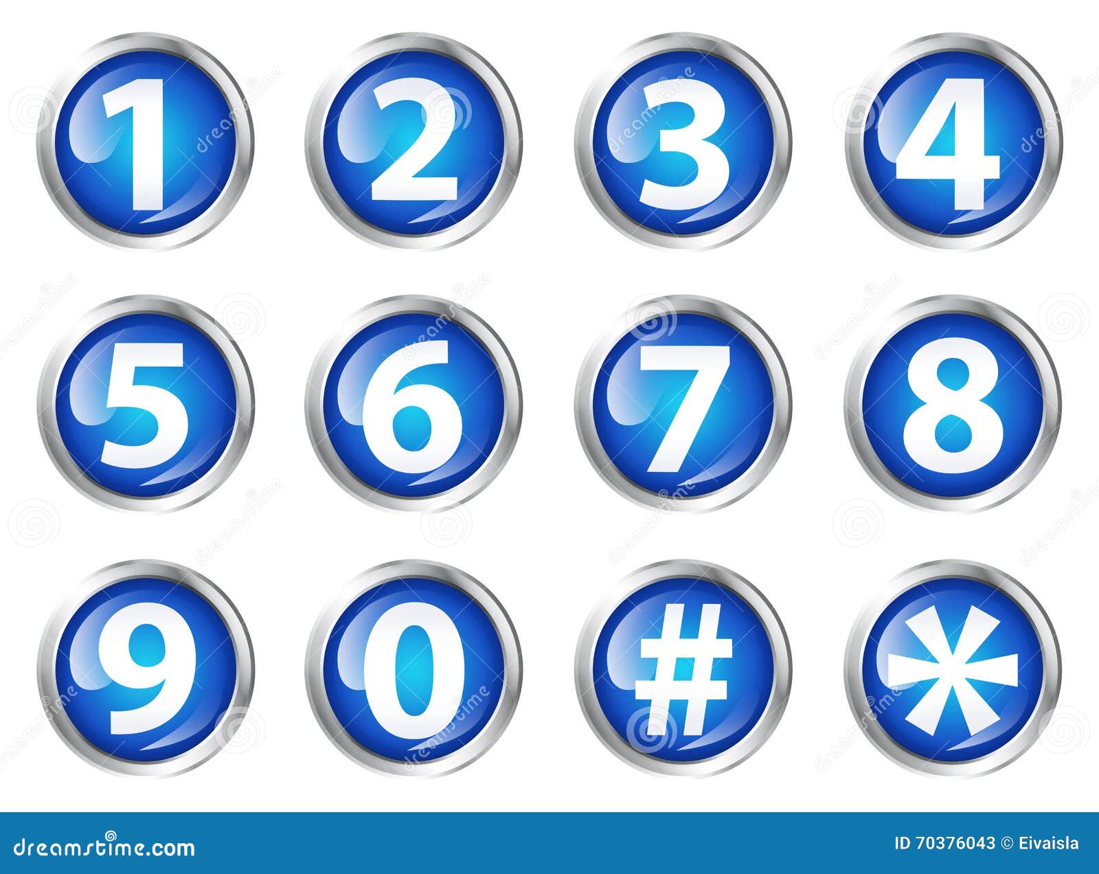 Botones con números stock de ilustración. Ilustración de teléfono ...