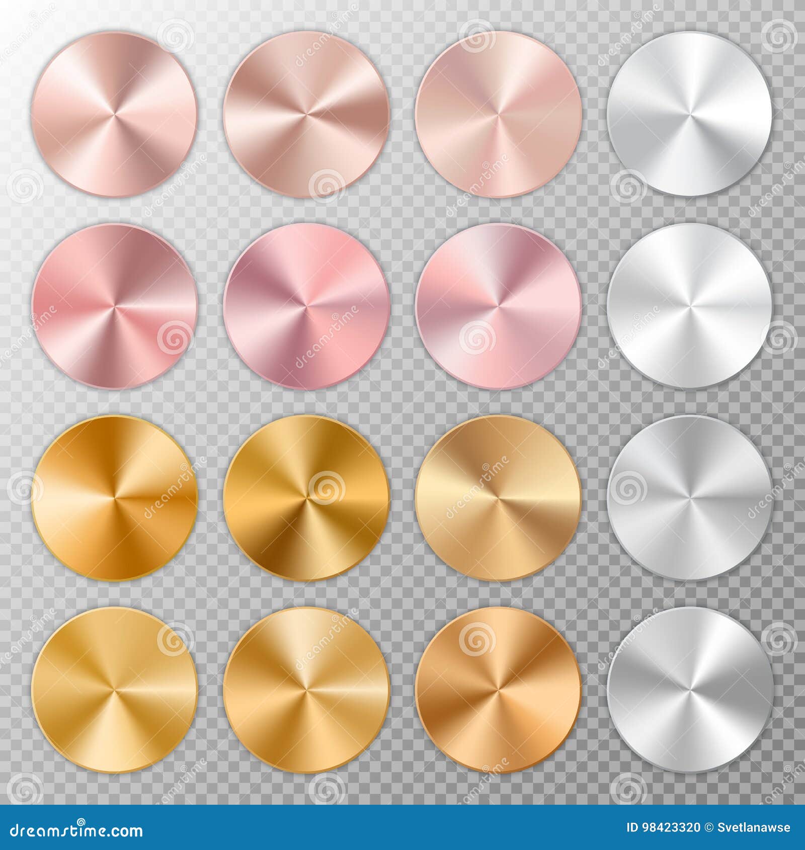 Botones Con Una Textura Del Metal Ilustración del Vector - Ilustración ...