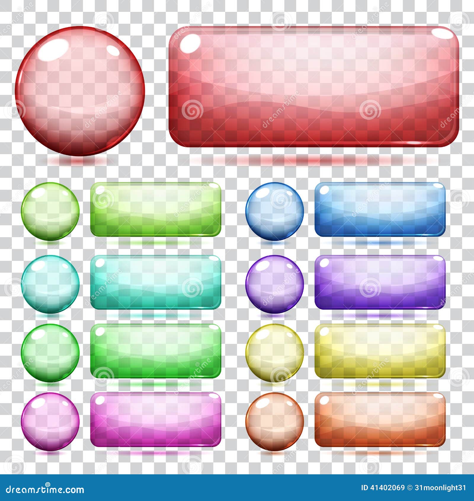 Botones De Cristal Transparentes Ilustración del Vector - Ilustración ...