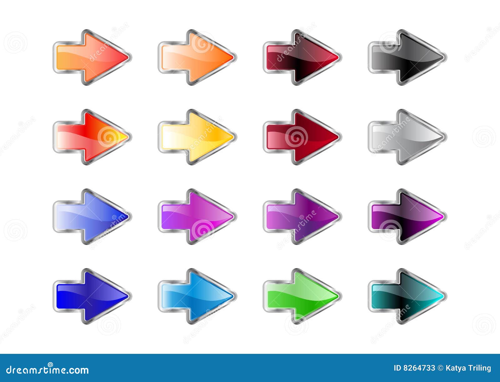 Botones de la flecha ilustración del vector. Ilustración de cristal ...
