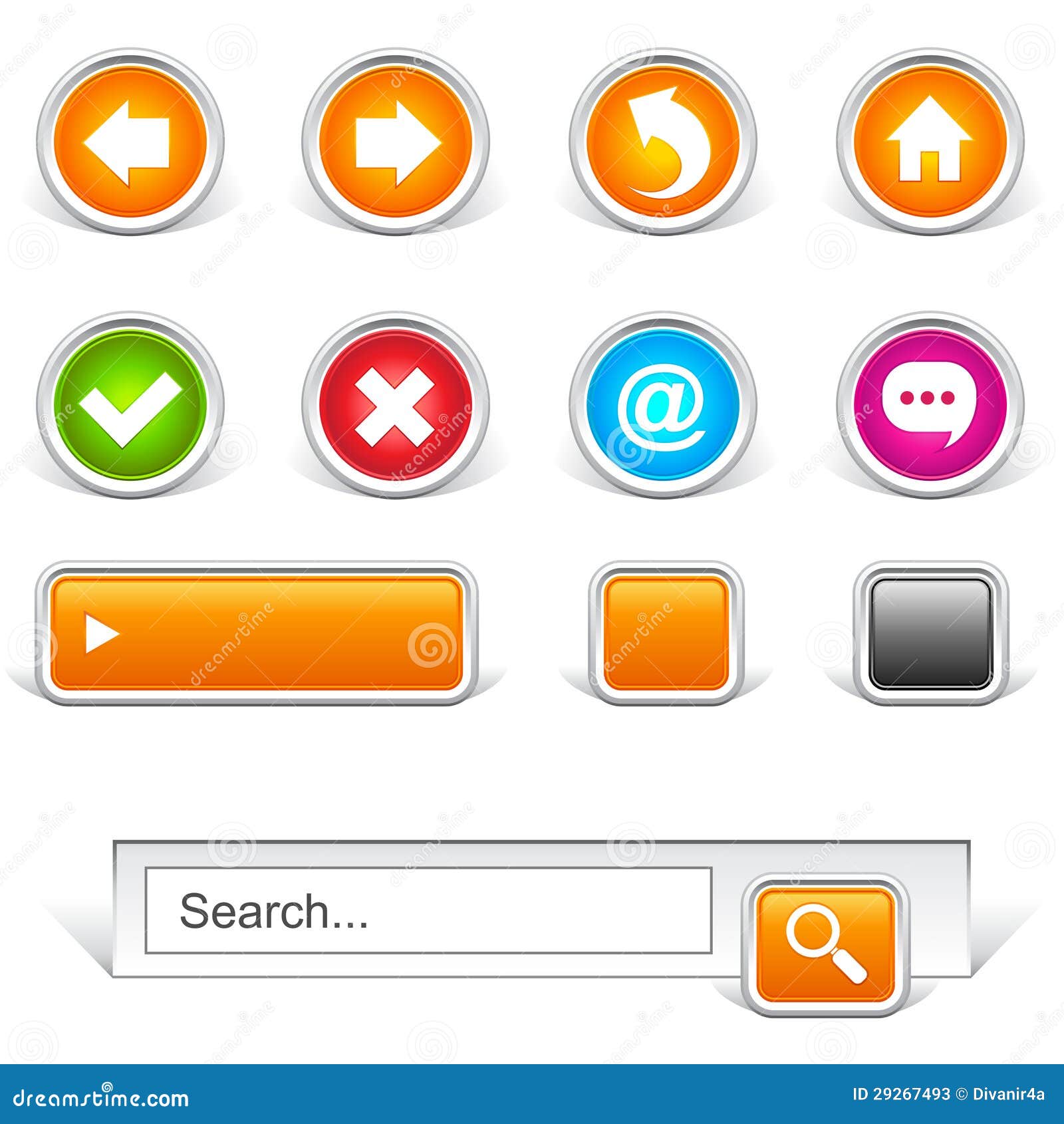 Botones De La Navegación Del Web Site Ilustración del Vector ...