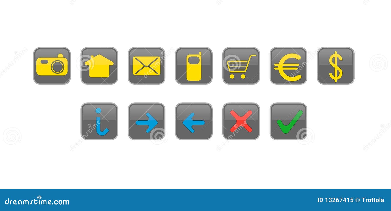 Botones De Los Iconos Del Web Site Y De Internet Imagen. Imagen: 13267415