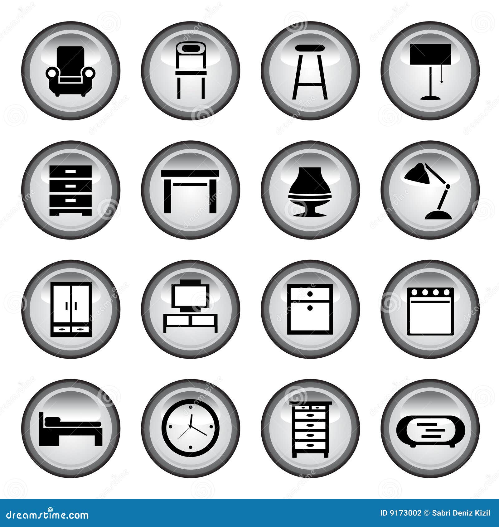 Botones de los muebles ilustración del vector. Ilustración de moderno ...