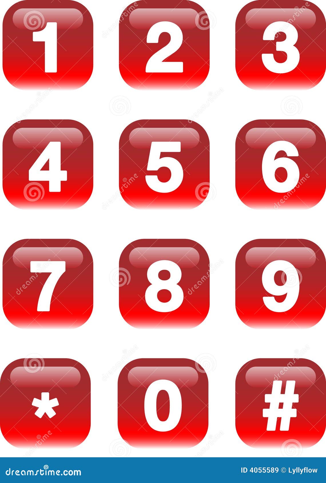 Botones de los números stock de ilustración. Ilustración de alfabeto ...