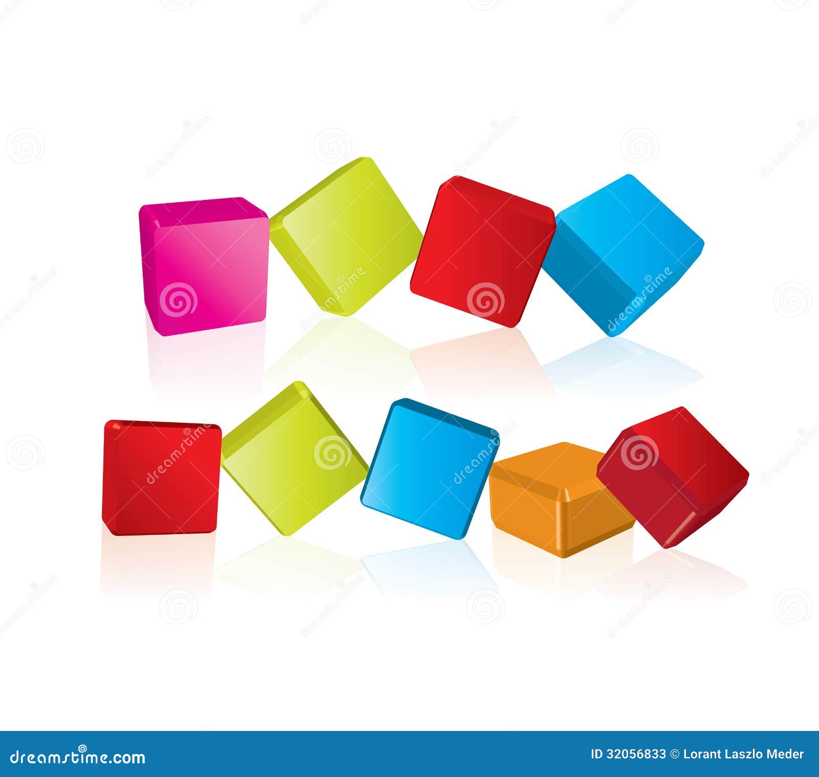 Botones del cubo 3d ilustración del vector. Ilustración de rojo - 32056833