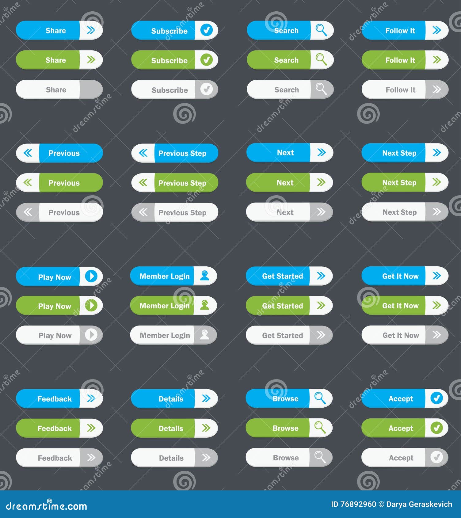 Botones Del Interfaz Del Web Ilustración del Vector - Ilustración de ...