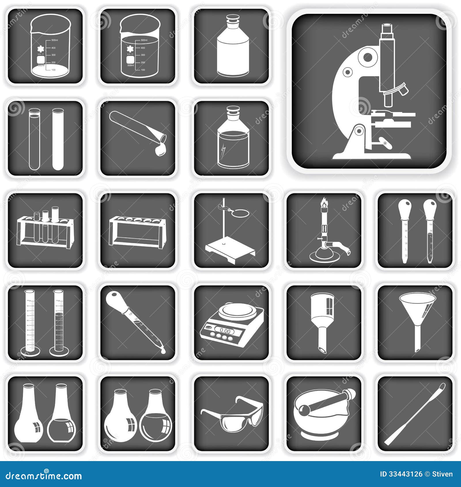 Botones Del Laboratorio Fijados Ilustración del Vector - Ilustración de ...