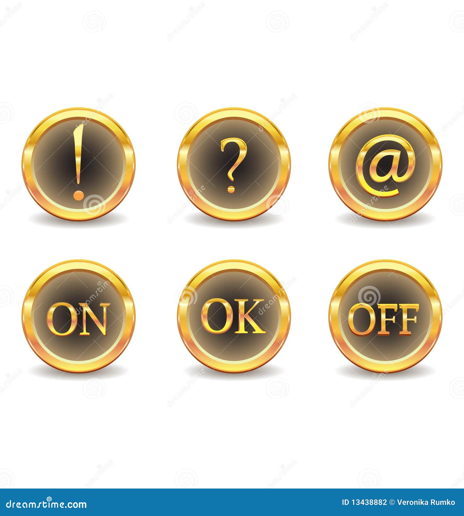 Botones del oro ilustración del vector. Ilustración de selecto - 13438882