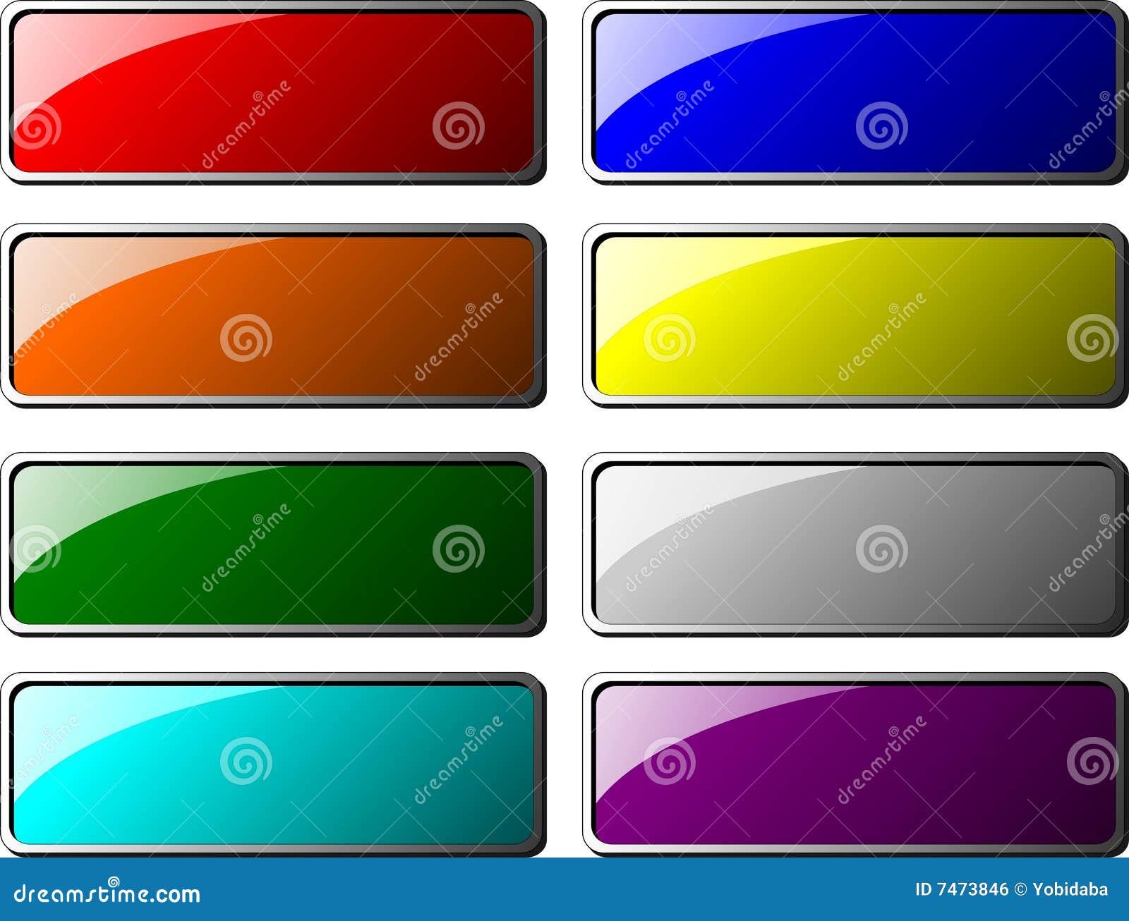 Botones del rectángulo stock de ilustración. Ilustración de cromo - 7473846