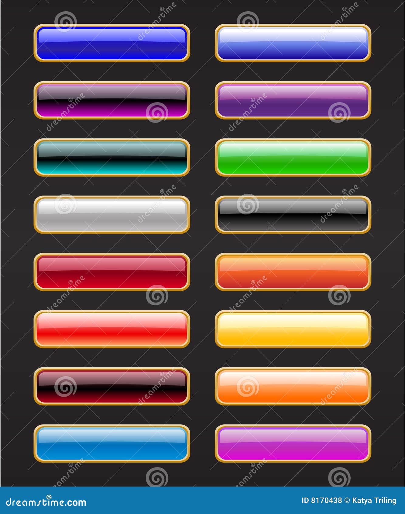 Botones del rectángulo ilustración del vector. Ilustración de color ...