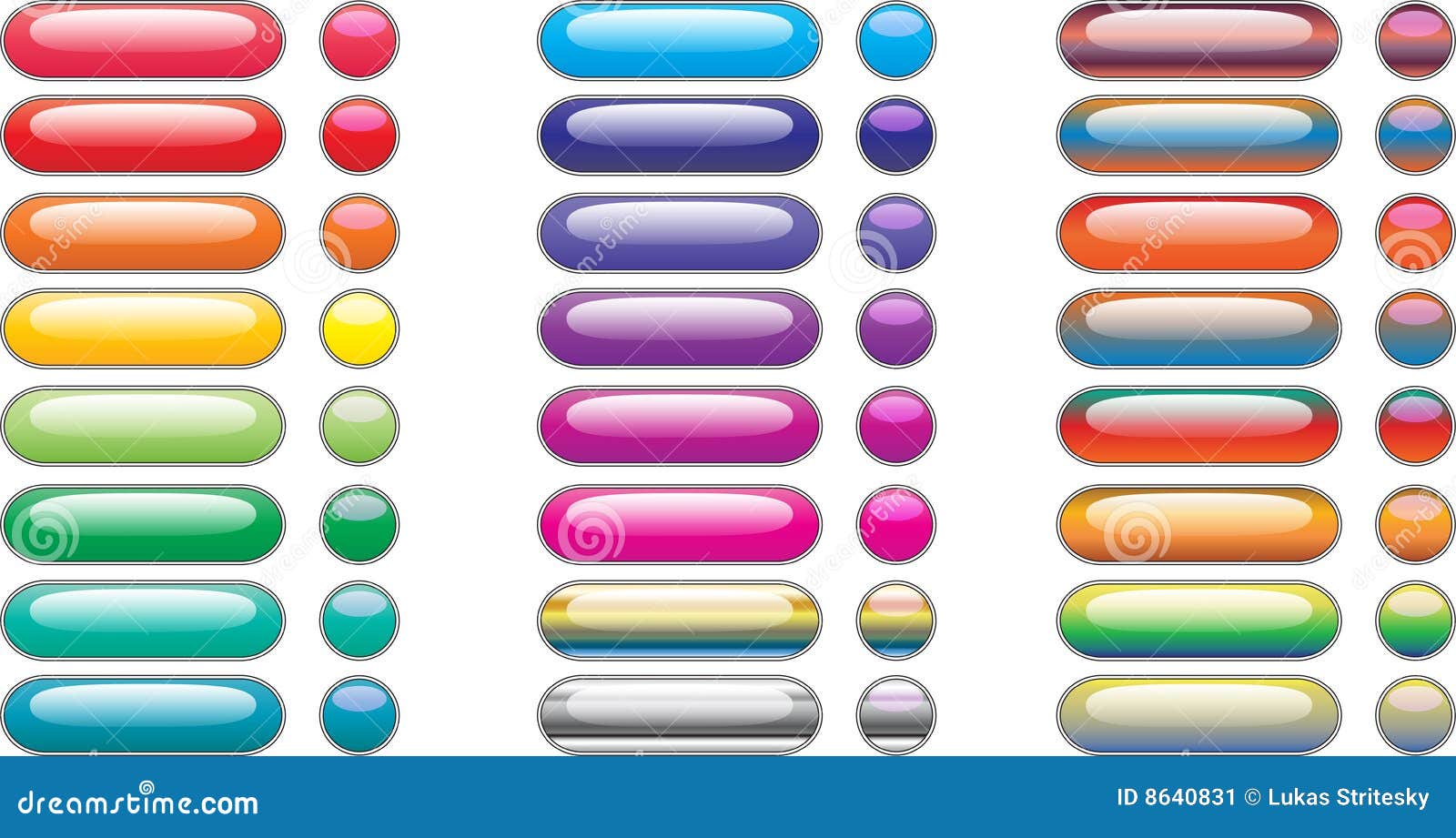 Botones Del Rectángulo Del Menú Para El Web Colorido Ilustración del ...