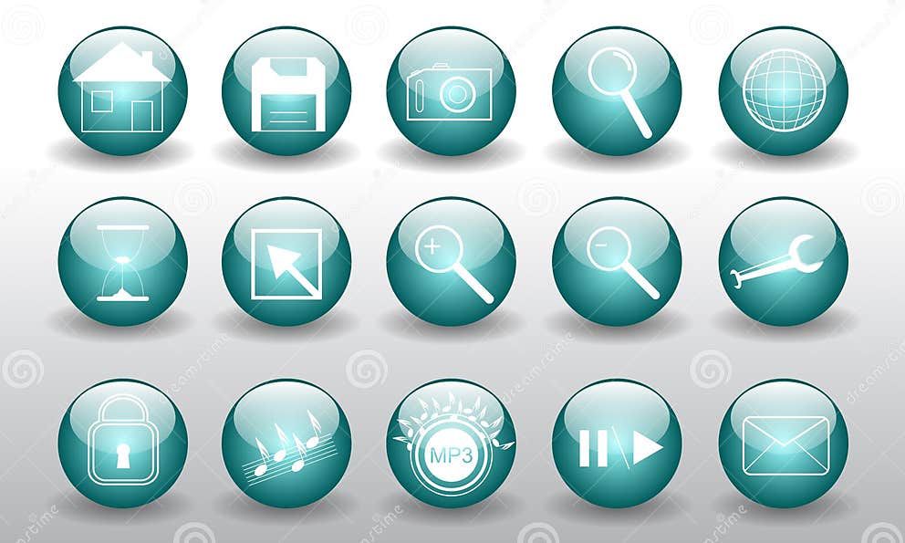 Botones del vector ilustración del vector. Ilustración de burbuja - 7463837