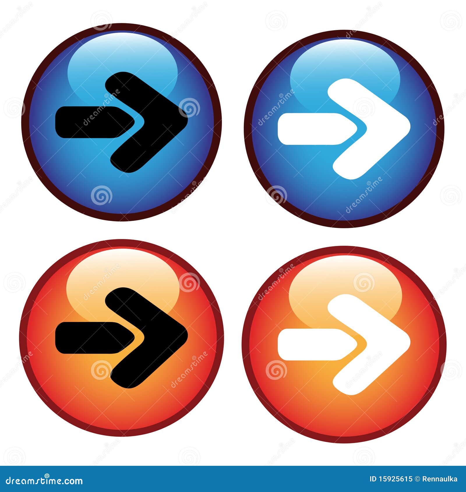 Botones Del Vector Con La Flecha Ilustración del Vector - Ilustración ...