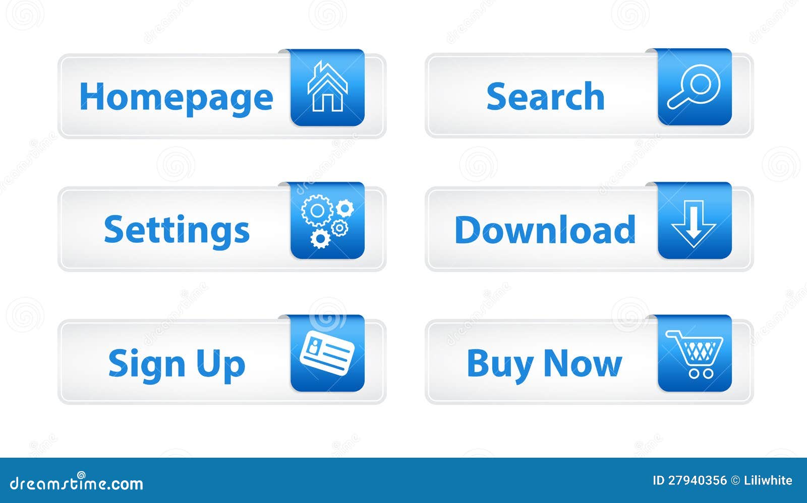 Botones Del Web Con Las Direcciones De La Internet Azules Ilustración ...