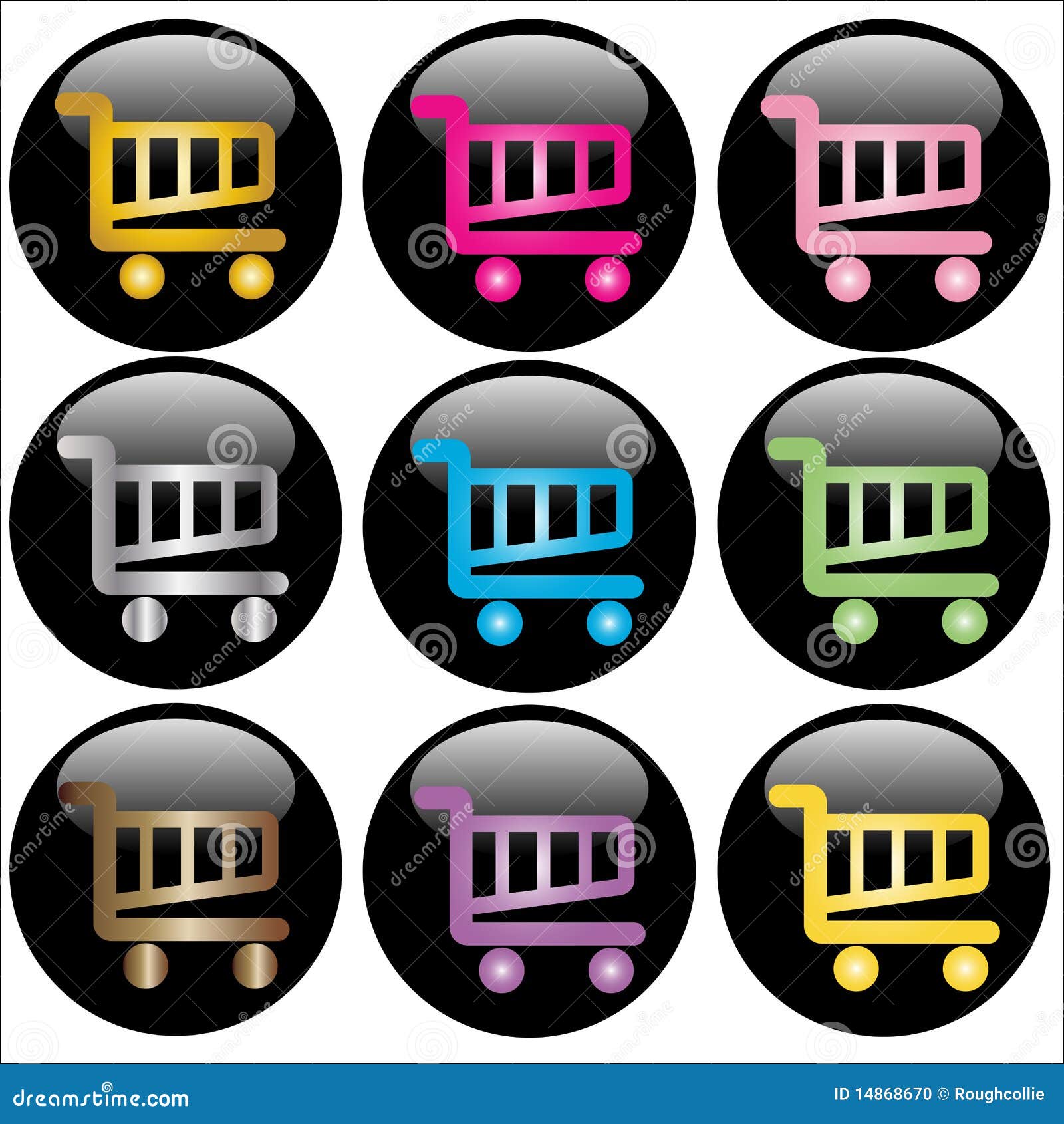 Botones Del Web Del Carro De Compras Stock de ilustración - Ilustración ...