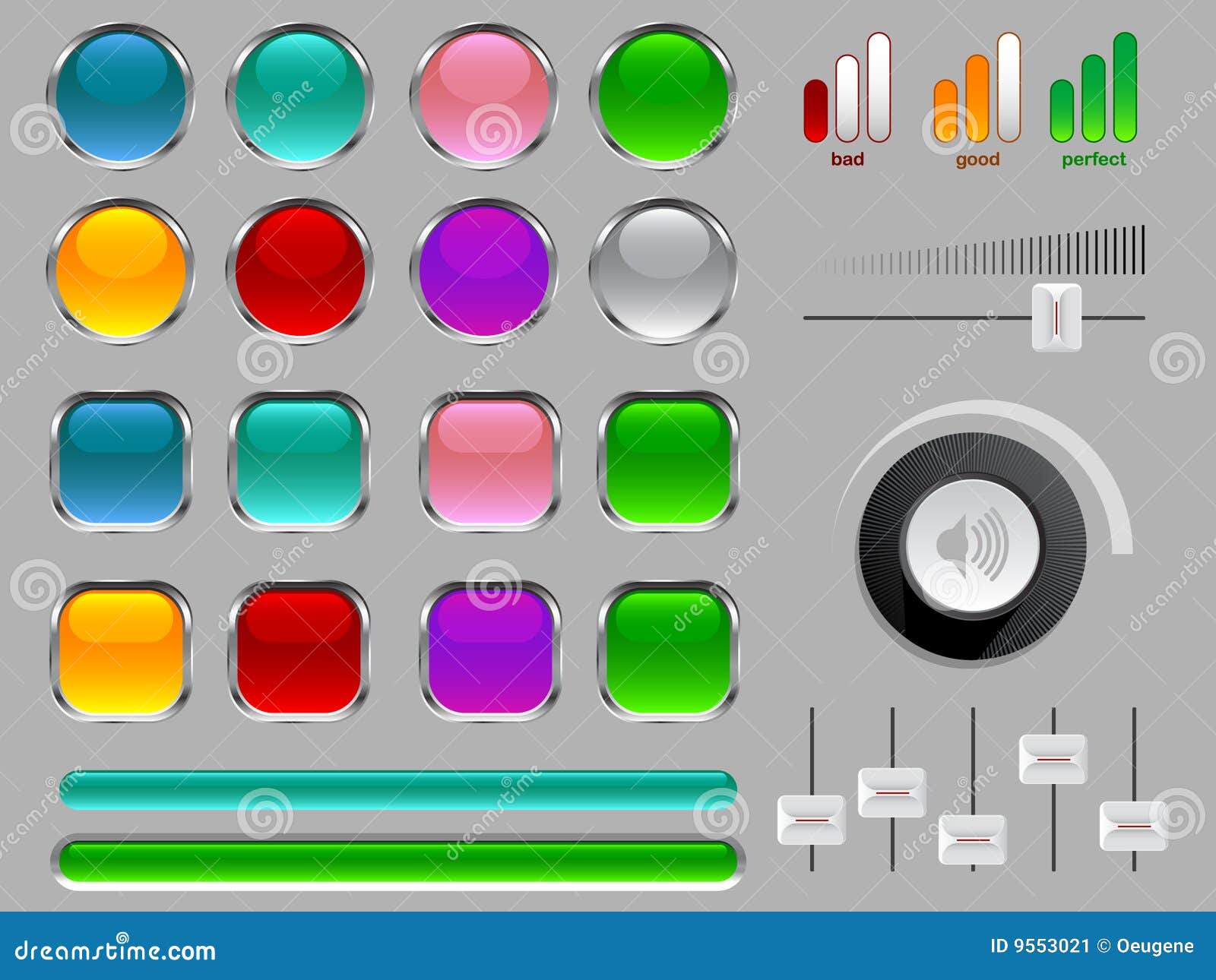 Botones E Iconos Del Vector Ilustración del Vector - Ilustración de ...